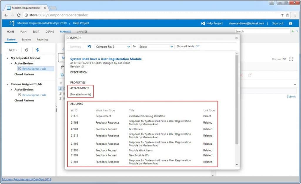 Admin Panel of Modern Requirements4DevOps - Modern Requirements