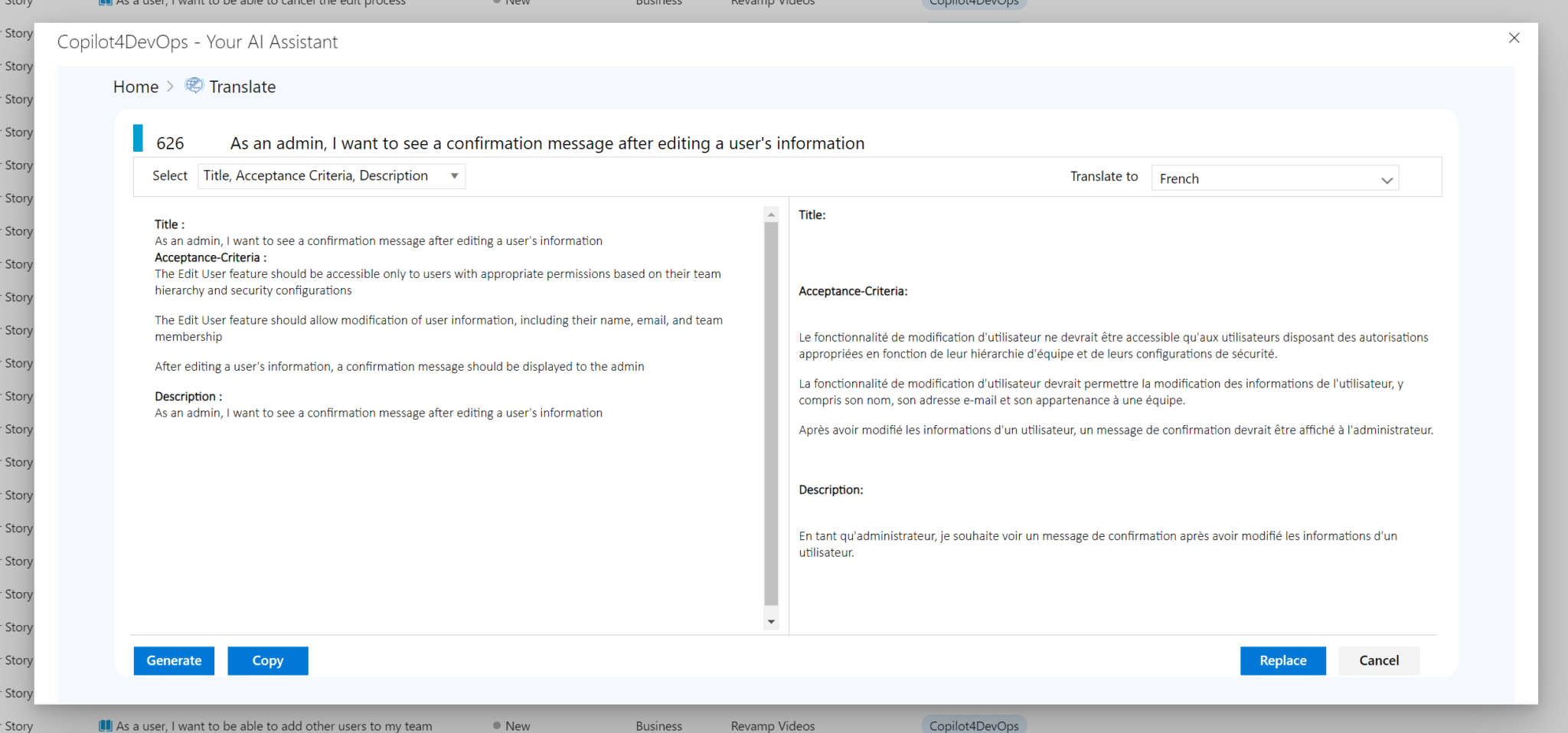 Copilot4DevOps: AI Requirements Management Tool